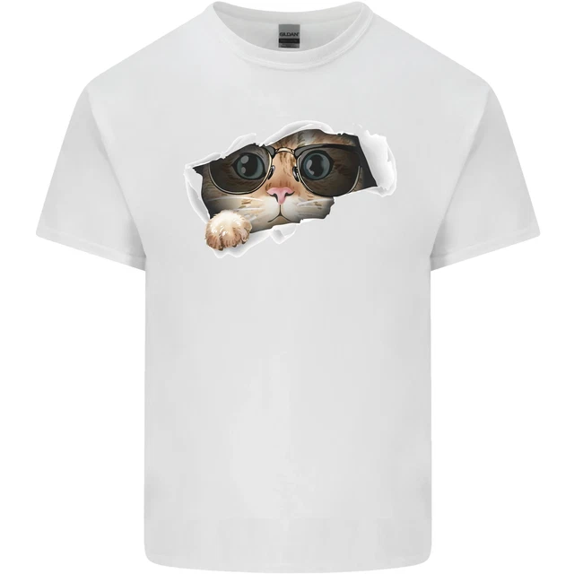 a Funny Cat Peeking From a Ripped Top T-Shirt - Walmart.com