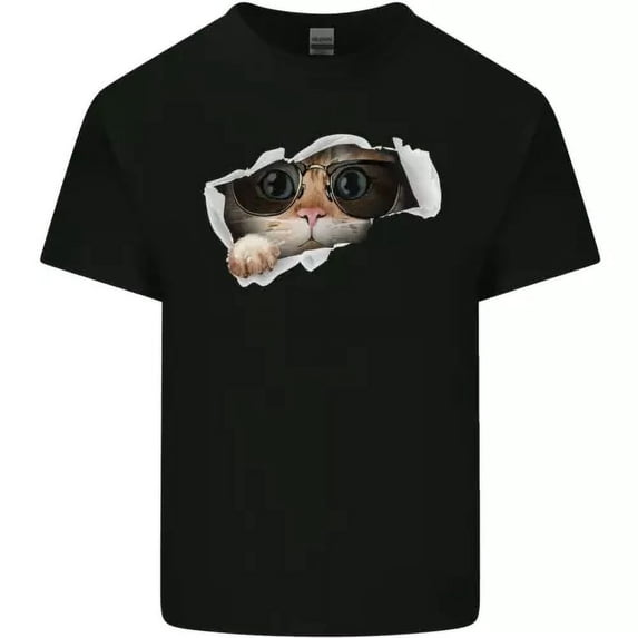 a Funny Cat Peeking From a Ripped Top T-Shirt - Walmart.com