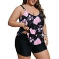 a.Jesdani Women's Plus Size Ruffled Tankini, Tummy Control Two Piece ...