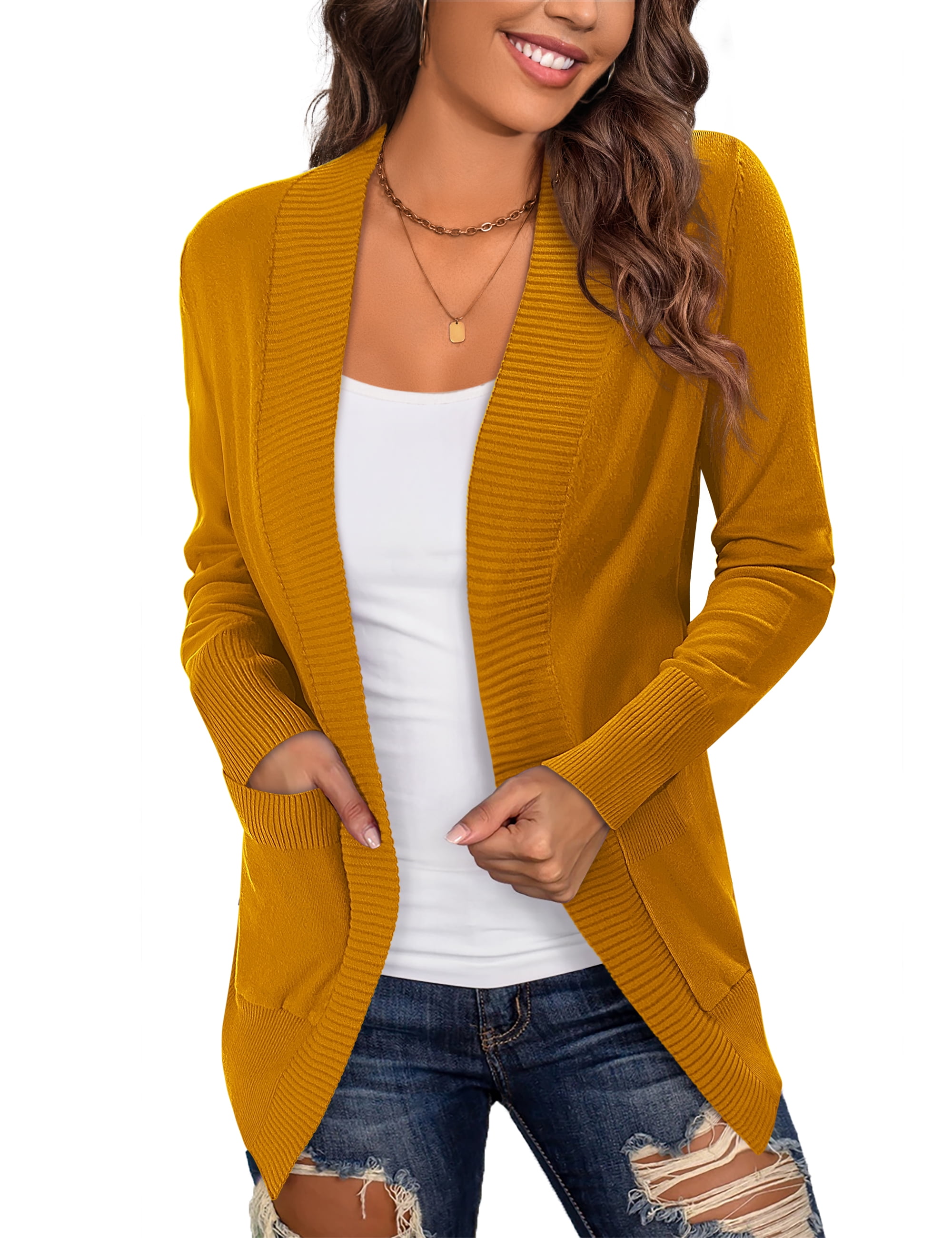 a.Jesdani Women's Cardigan Classic Casual Lightweight Knit Cardigan ...