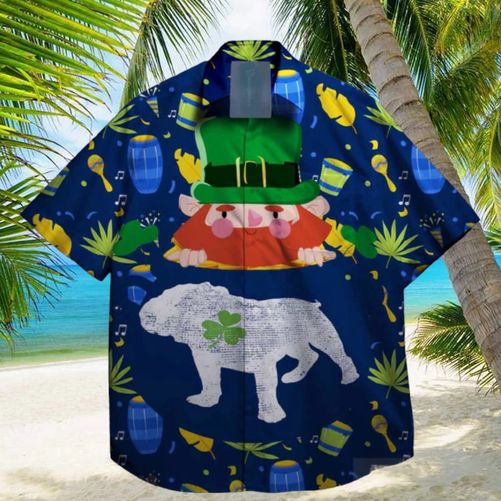 a dog and shamrocks st patrick day hawaiian Shirt - Walmart.com