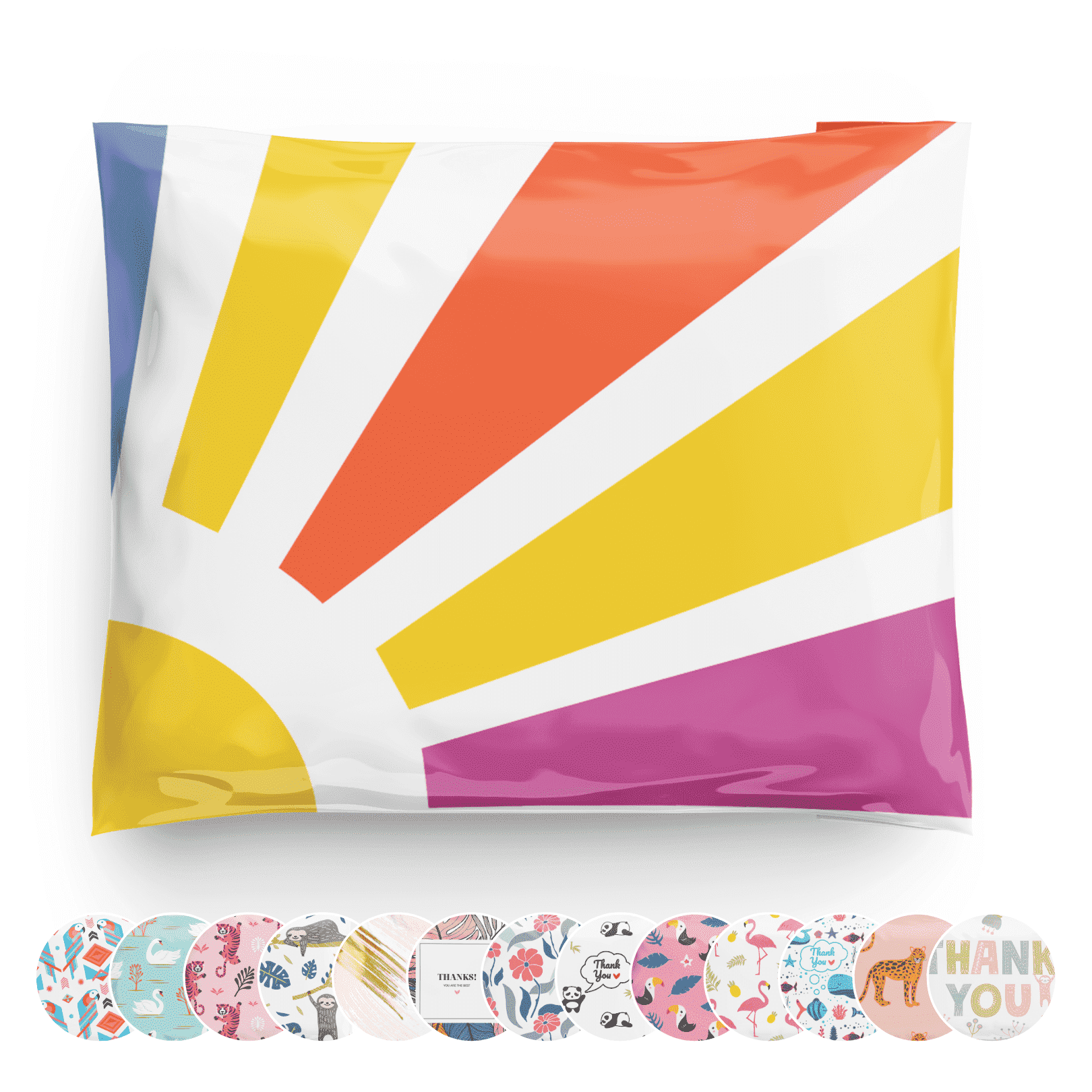 A La Mode Multicolor Reusable 10x13 Poly Mailers Pack Waterproof Tear ...