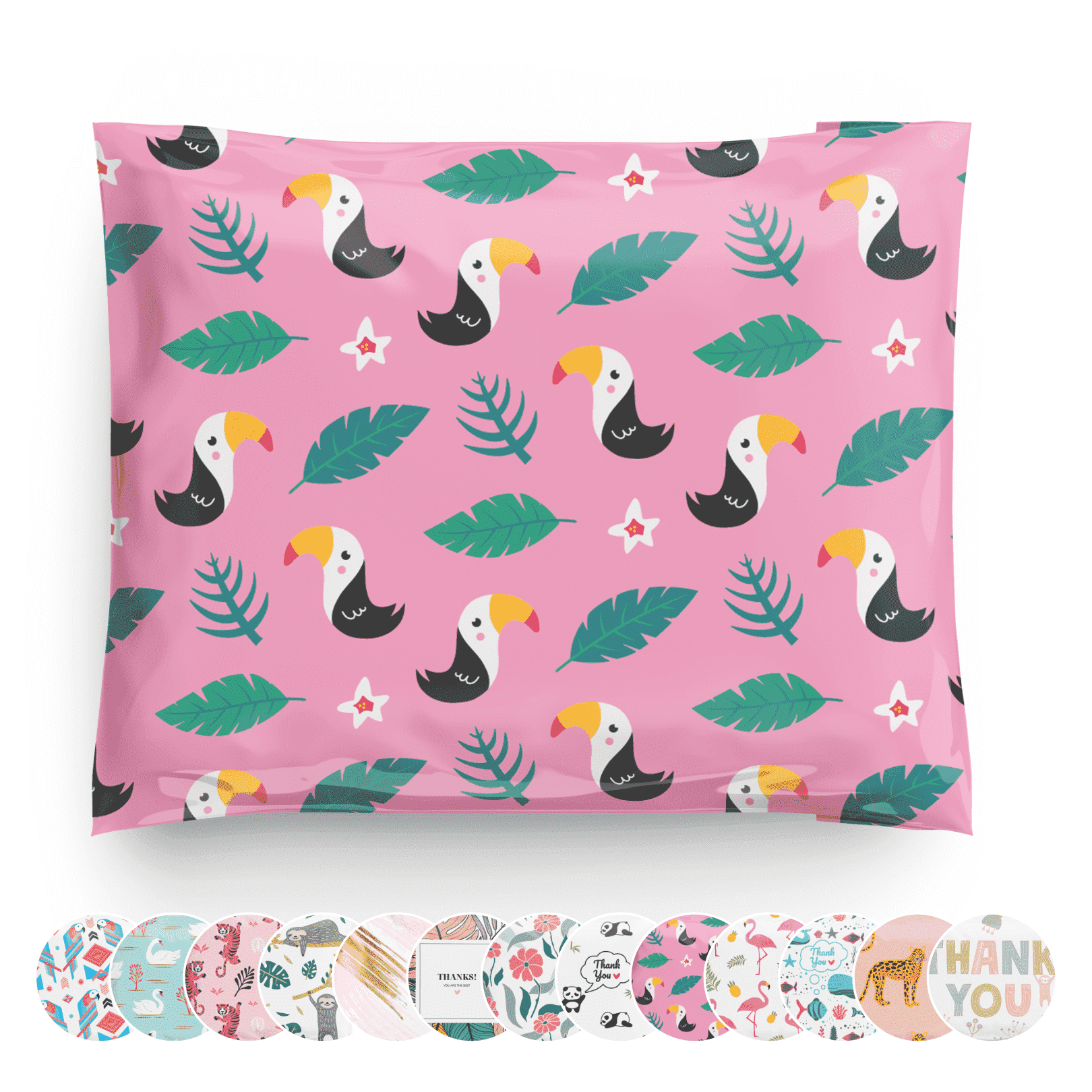 a la mode Mailers Tucan Pattern Animal Print Reusable 10x13 Poly ...