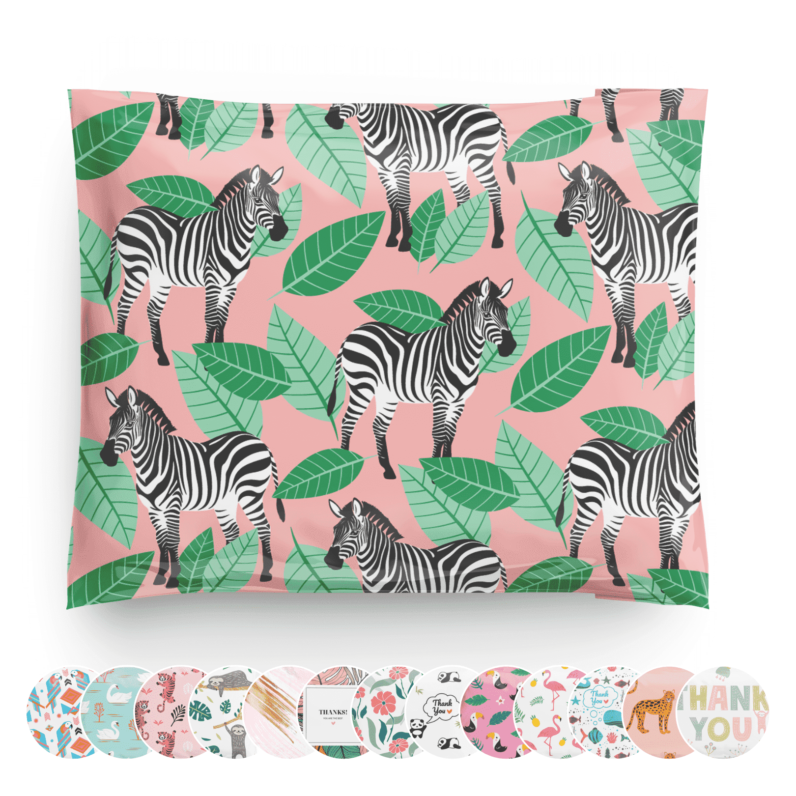 a la mode Mailers Zebra Animal Pattern Reusable 10x13 Poly Mailers 100 ...