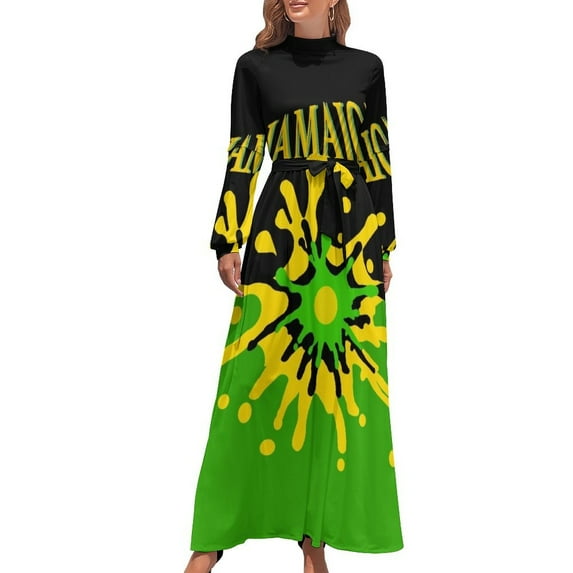 a splash of Jamaica colors Long Dress dresses for women 2025 luxury ...