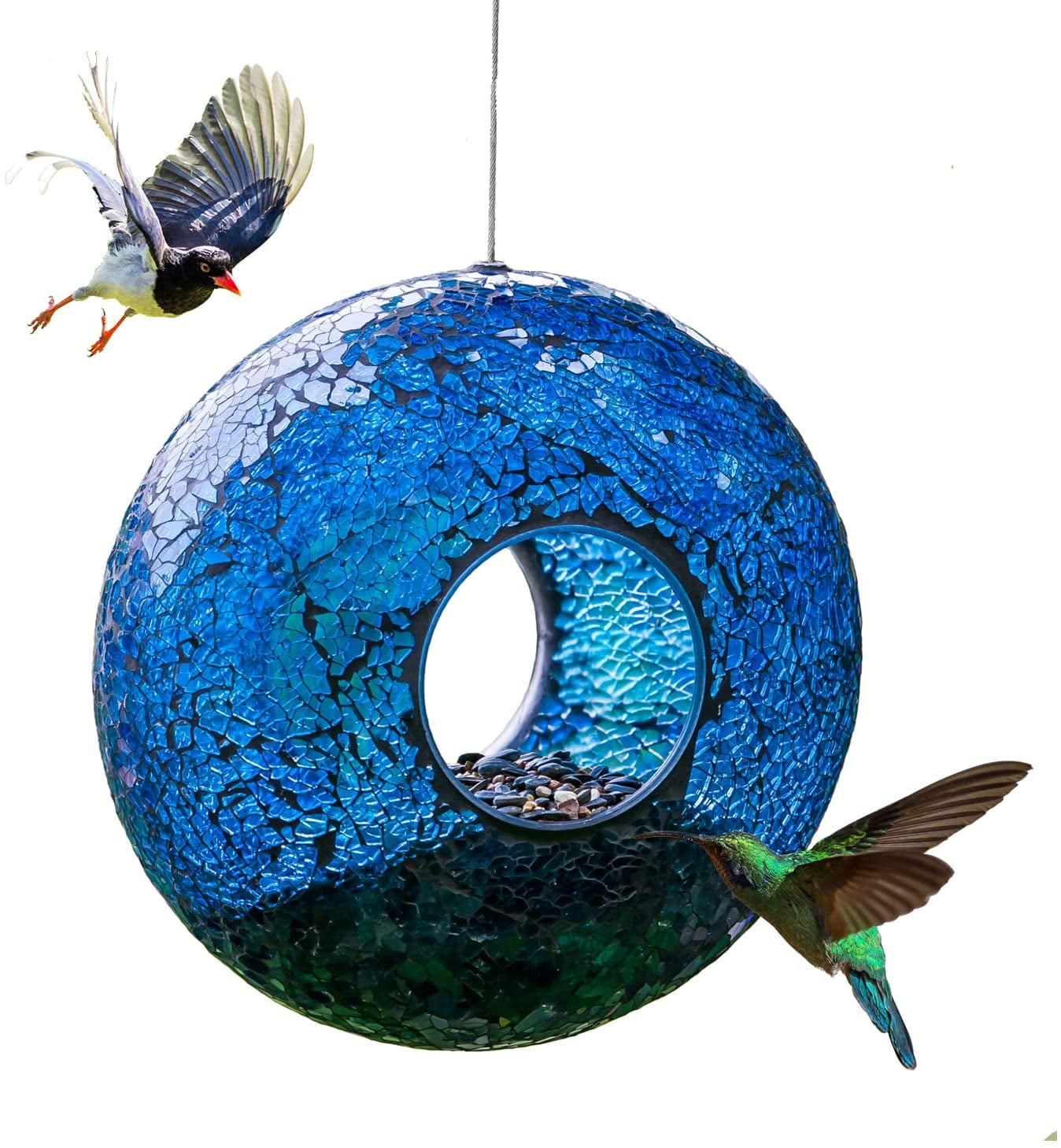 A Ting Decorative Garden Hanging Bird Feeder Mosaic Circle, Outdoor ...