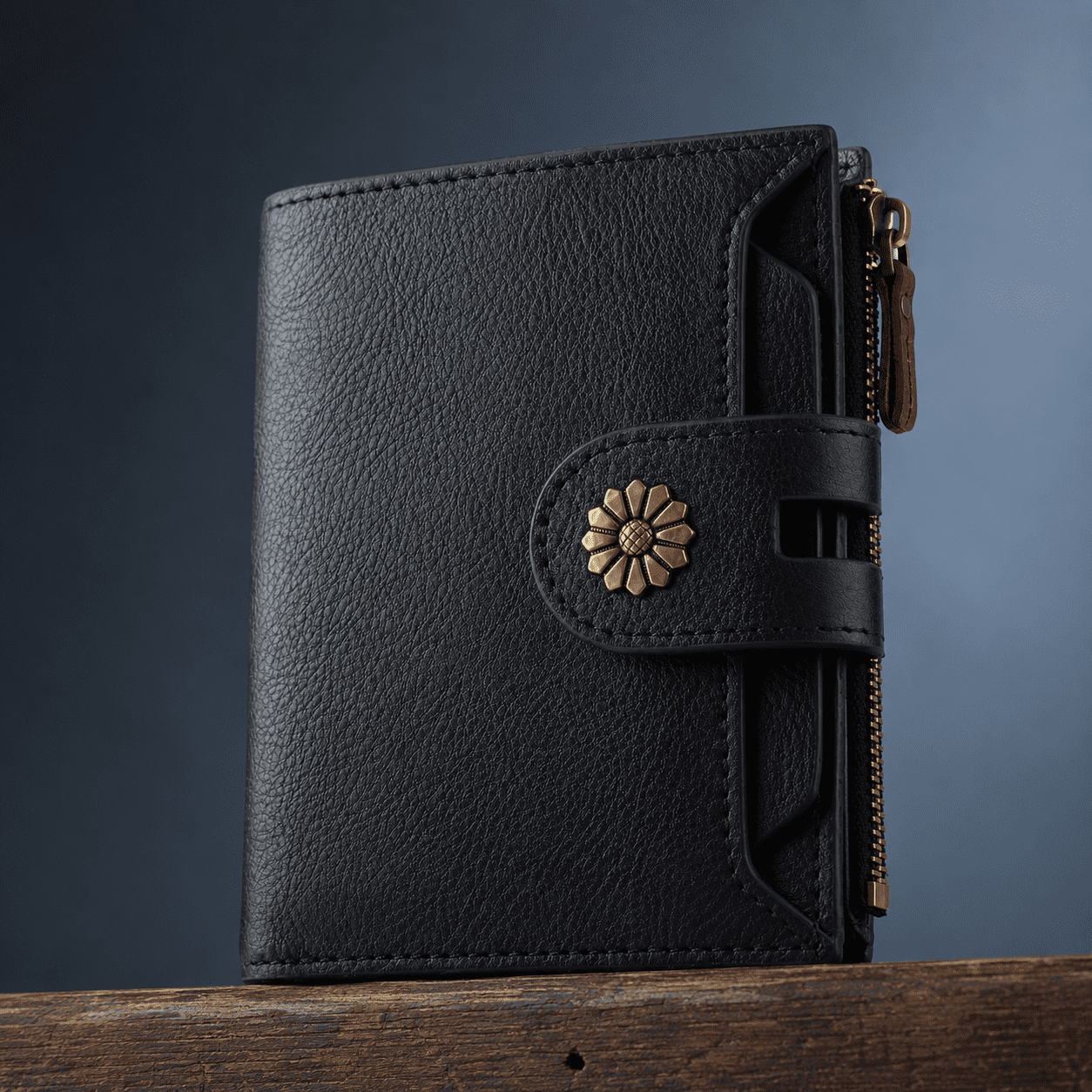 a2-black Leather Bifold Wallet Card Holder with Removable ID Window ...