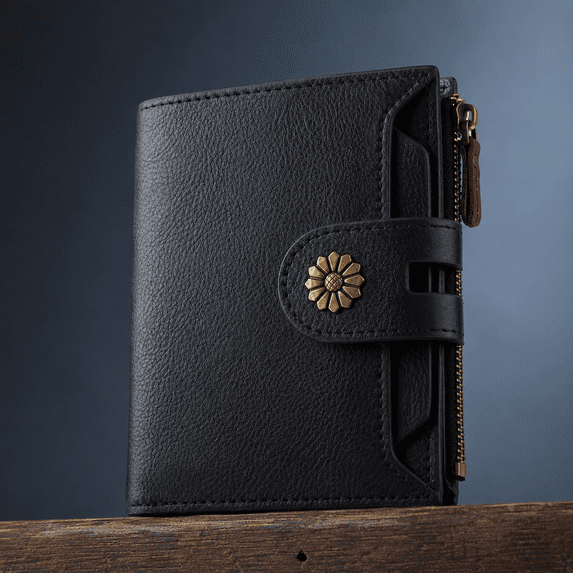 a2-black Leather Bifold Wallet Card Holder with Removable ID Window ...