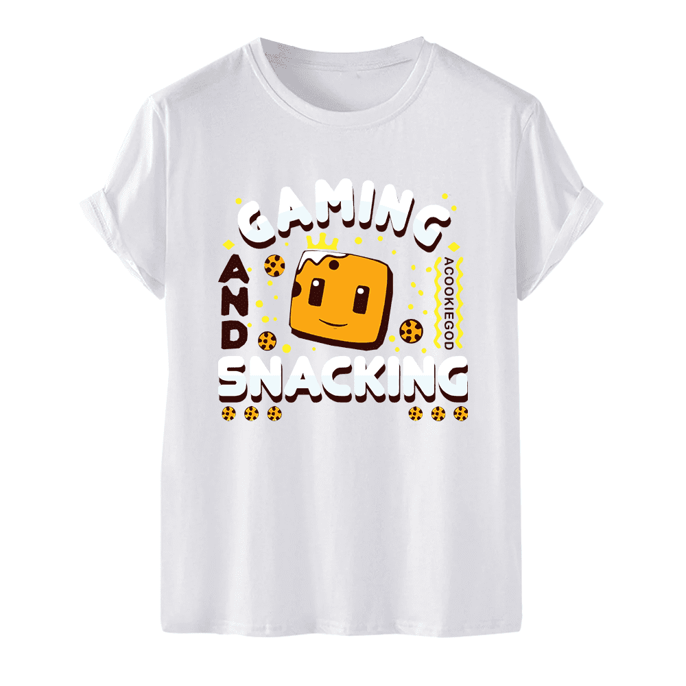 aCookieGod Merch T-Shirt Gaming And Snacking Summer T Shirts Cute Logo ...