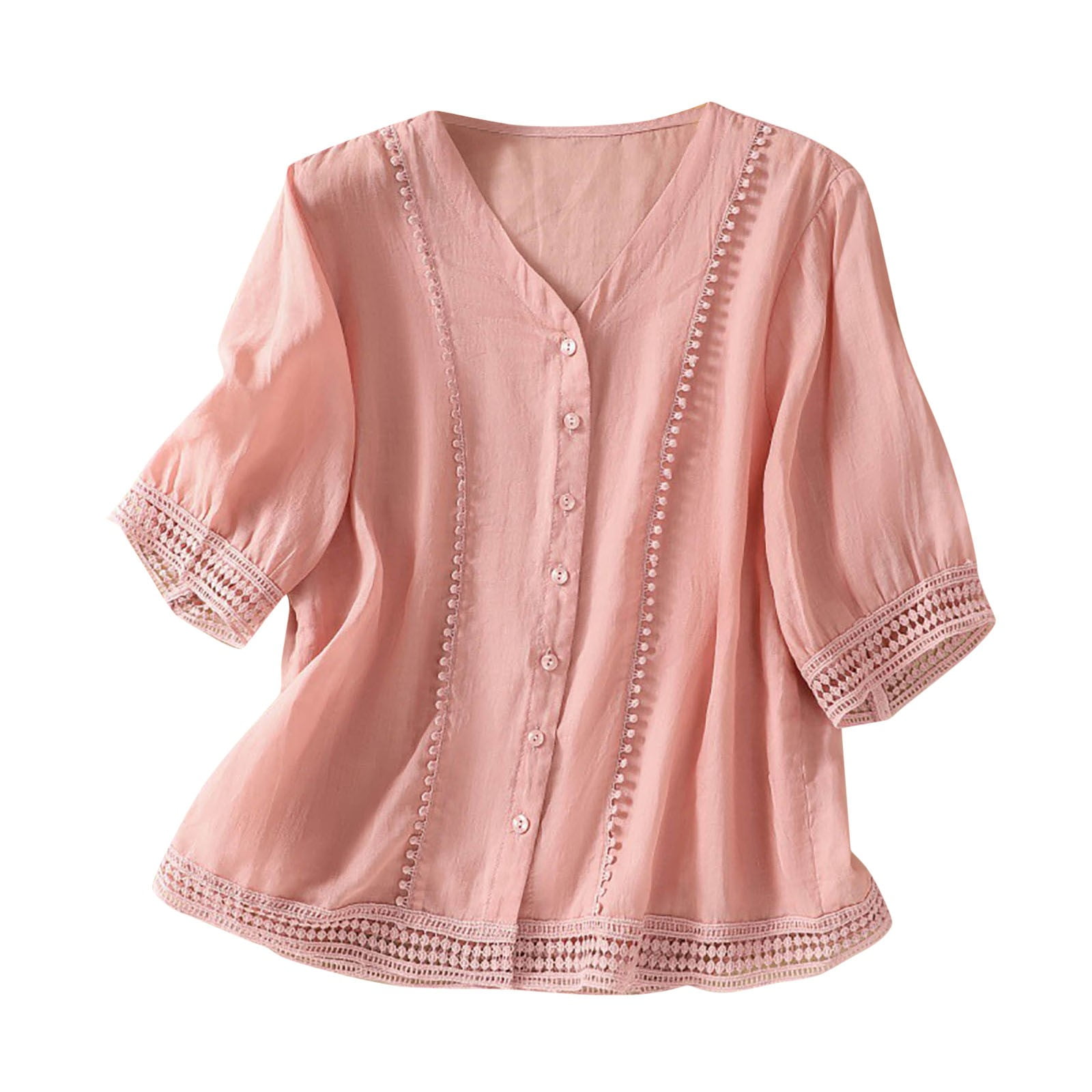 Adjfdgt Dressy Blouses For Women Spring Womens Floral Embroidery