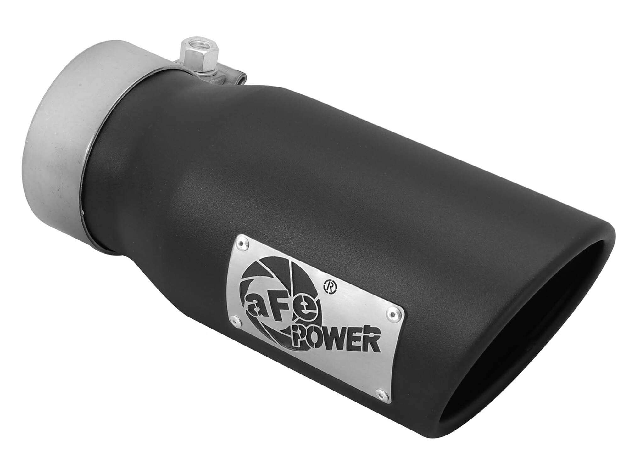 aFe 49T30401-B09 - Black Stainless Steel Angle Cut Diesel Exhaust Tip ...