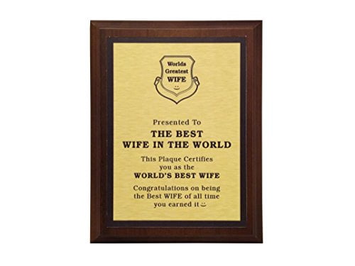 aahs!! Engraving Worlds Greatest Plaques (Best Wife in The World, Gold ...
