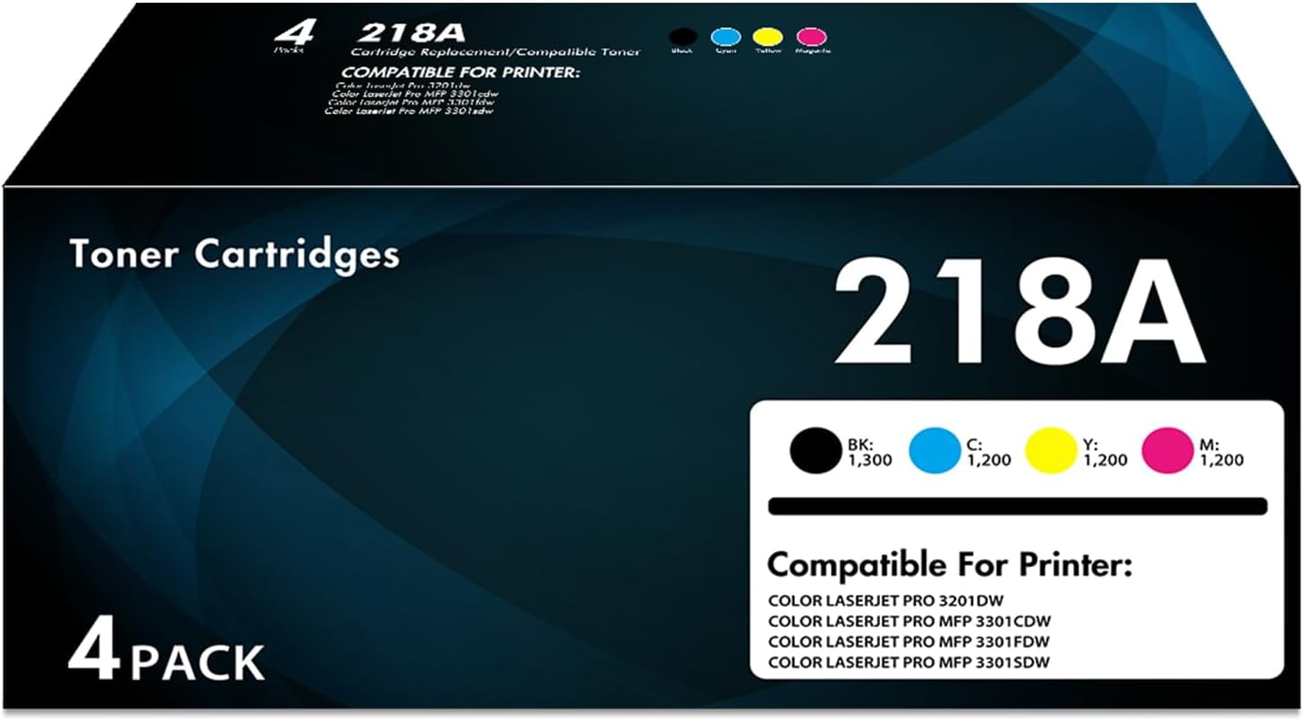 ab Toner Cartridges 4 Pack with Chip Pro MFP 3301fdw 3201dw Toner ...