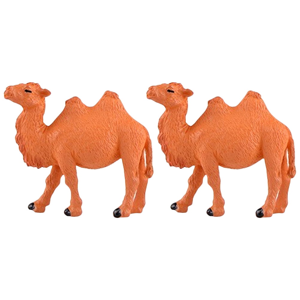 abbageba 2 Mini Camel Figurines Hand Painted Animal Statues Desktop ...