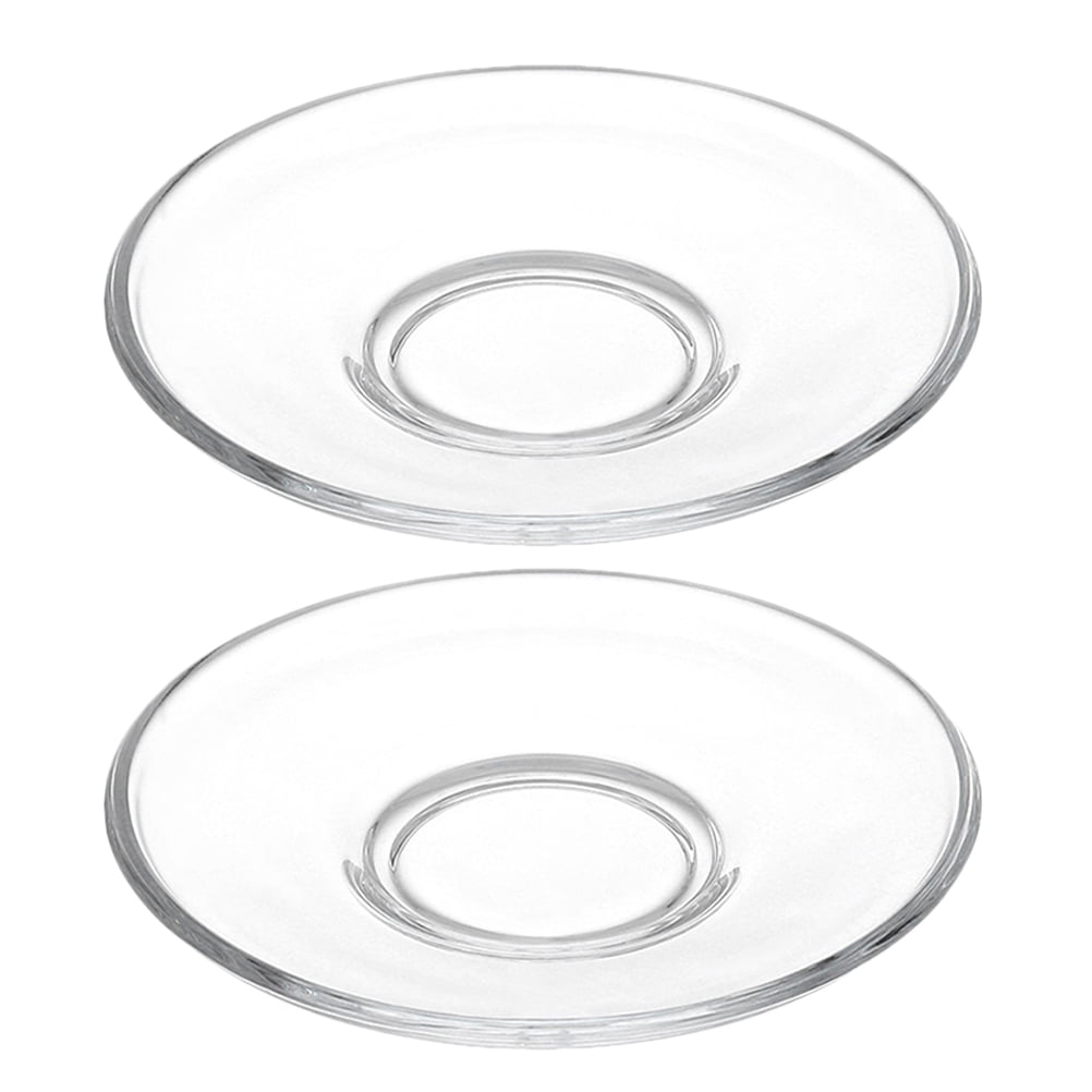 abbageba 2pcs Clear Glass Dessert Plates For Serving Appetizers ...