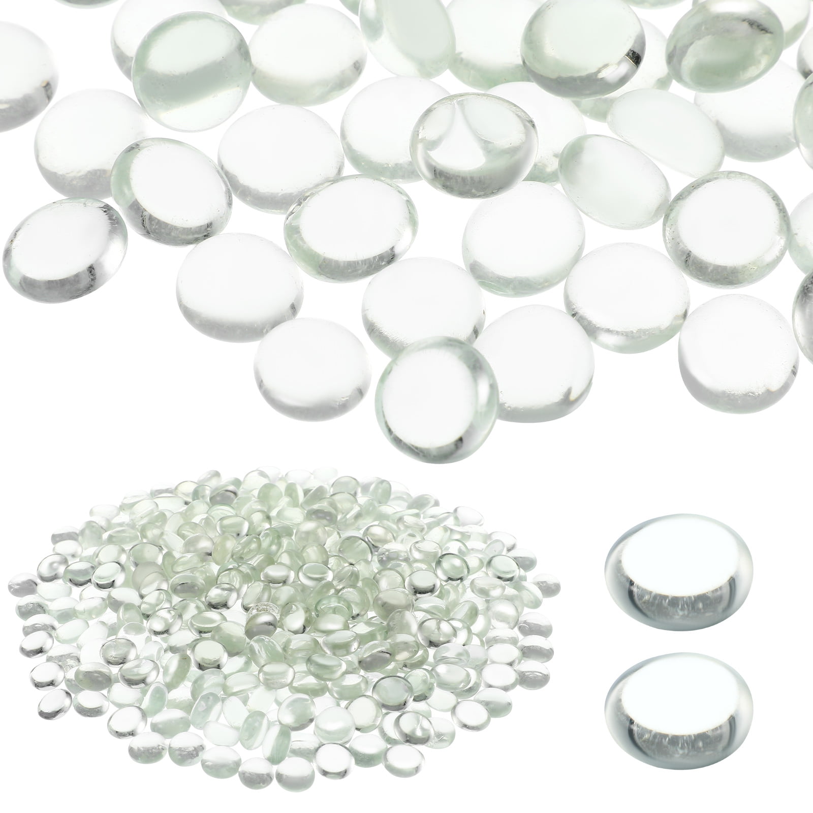 abbageba 400 Pcs Flat Glass Marbles For Vase Fillers Decorative Glass ...