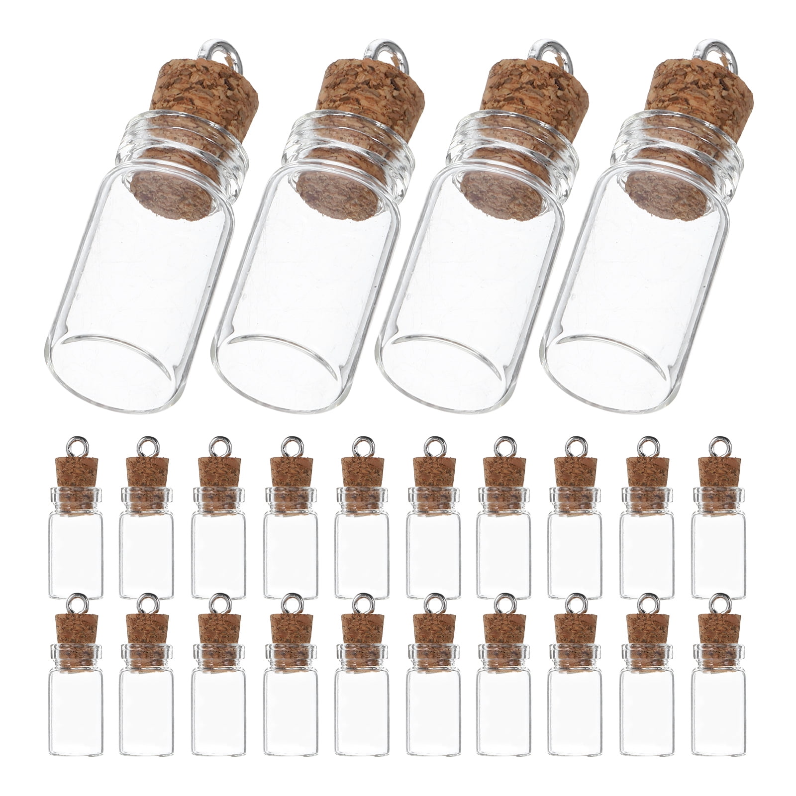 abbageba 50Pcs 1.5ml Clear Small Mini Glass Jars DIY Wish Bottles For ...