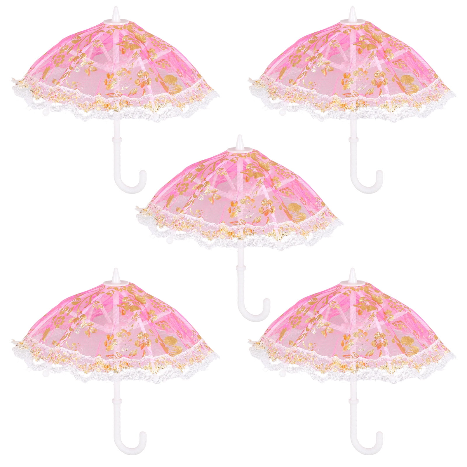 abbageba 5pcs Mini Scene Umbrella Miniature Lace Parasol Crafts DIY ...
