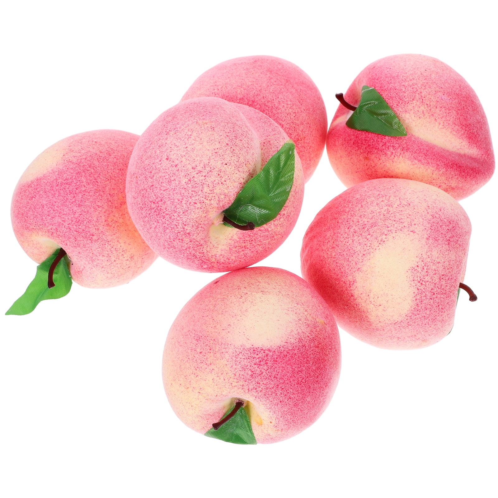 abbageba 6pcs Fake Peach Decorations Artificial Peaches Realistic ...