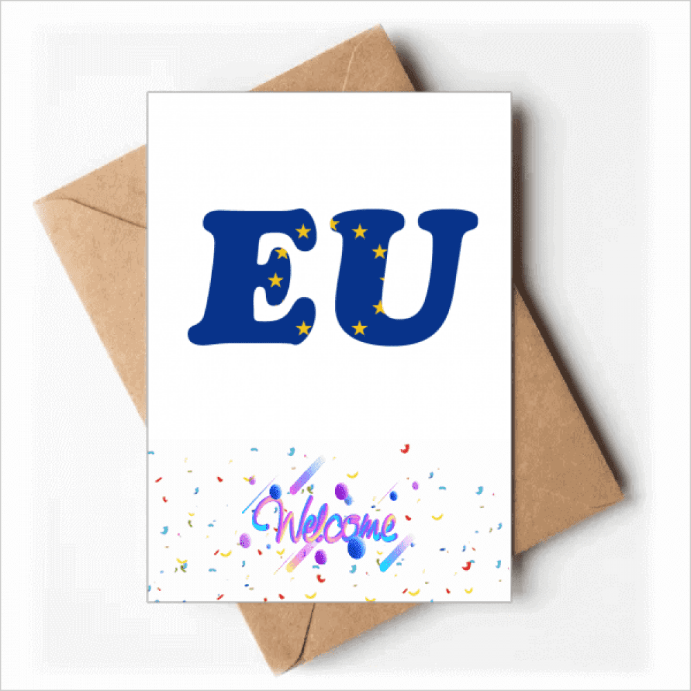 abbreviation eu union combination Welcome Back Greeting Cards Envelopes ...