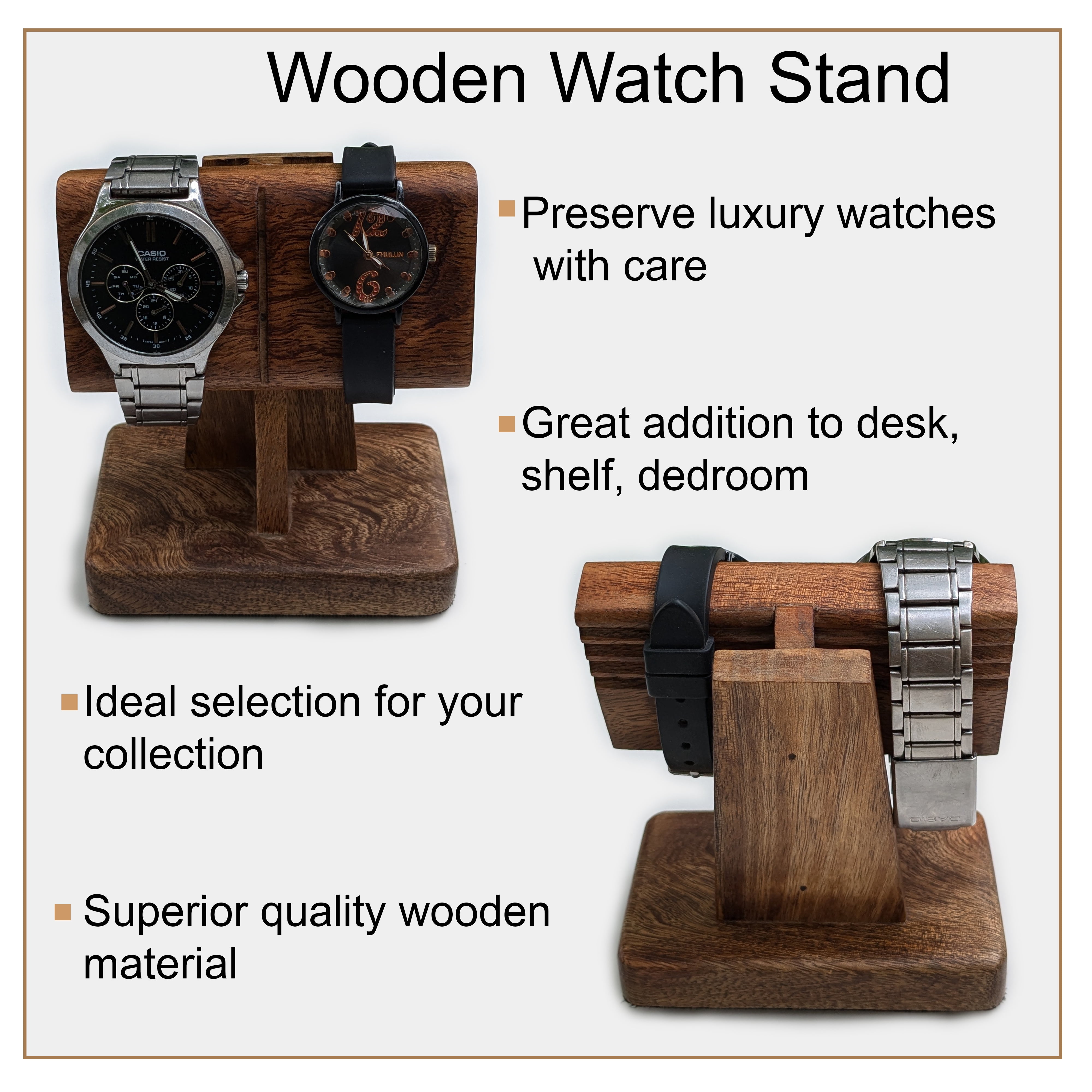 abhandicrafts 2 in 1 Watch Stand Nightstand Organizer Platform for All ...