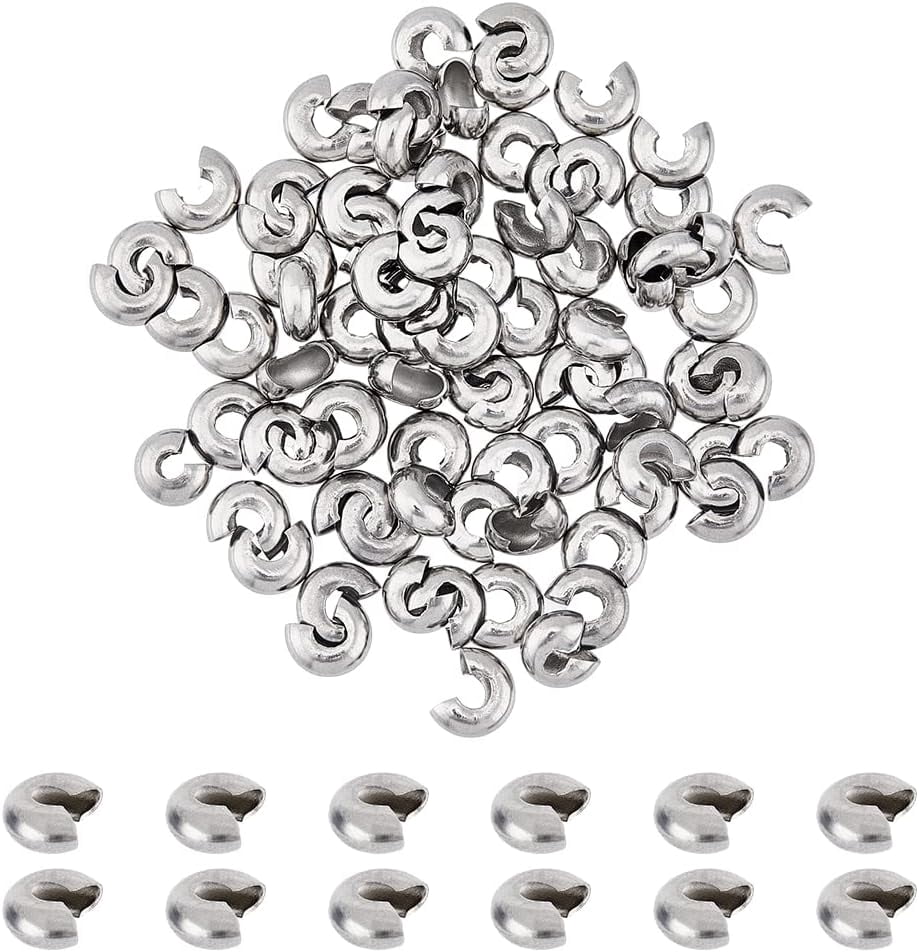 about 50Pcs Stainless Steel Bead Physical Stop 7x3mm Shutter Bead Chain ...