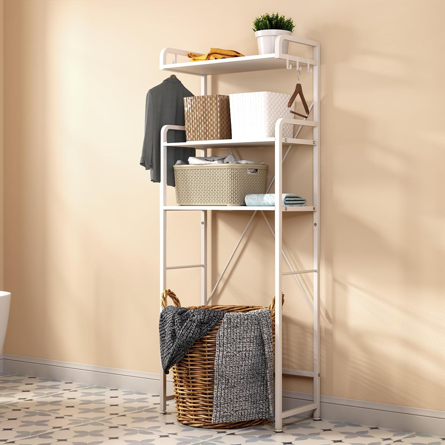 aboxoo Over The Toilet Storage Rack with 3-Tier Bathroom Shelves, Space ...
