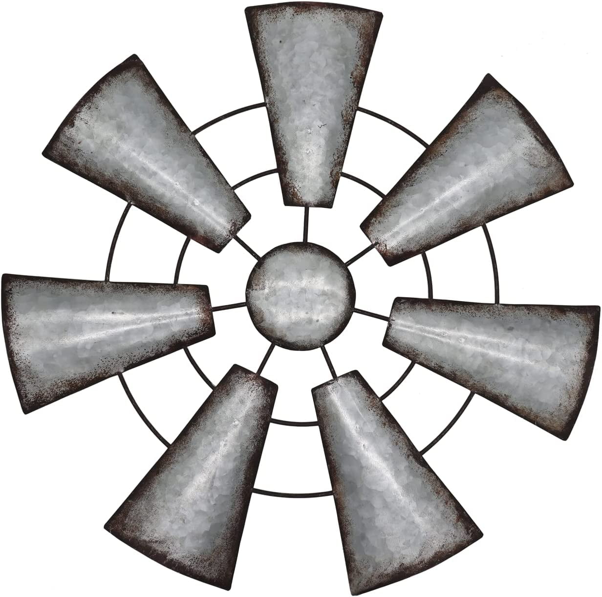 aboxoo 22in Rustic Metal Windmill Wall Decor, Galvanized Art for Home ...