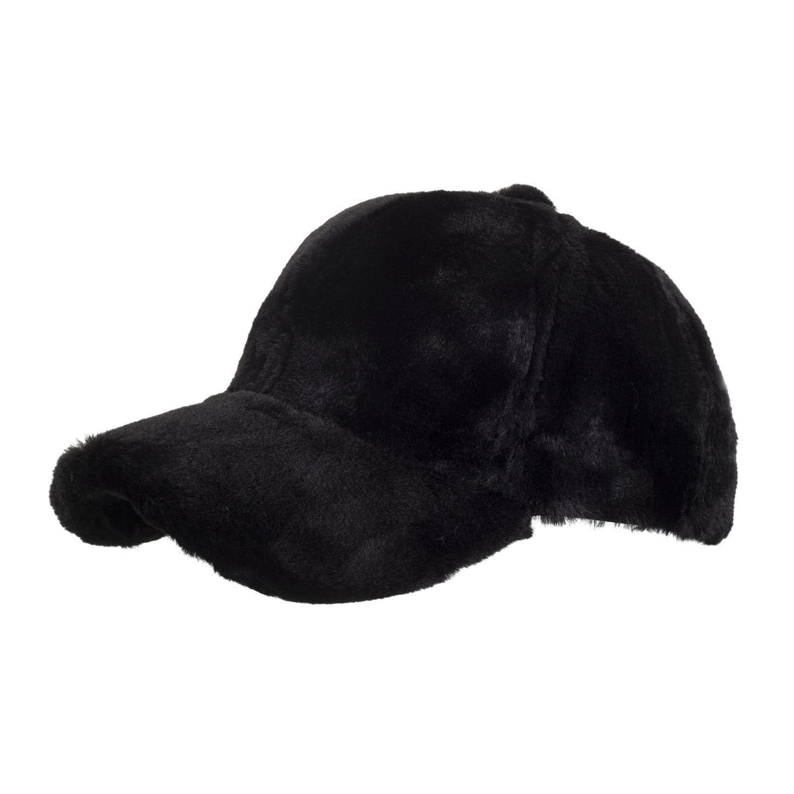 absanyy Black Plush Female Baseball Cap - The Ultimate Winter Choice ...