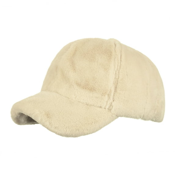 absanyy Female Khaki Plush Baseball Cap - Winter Essential Thick Fleece ...