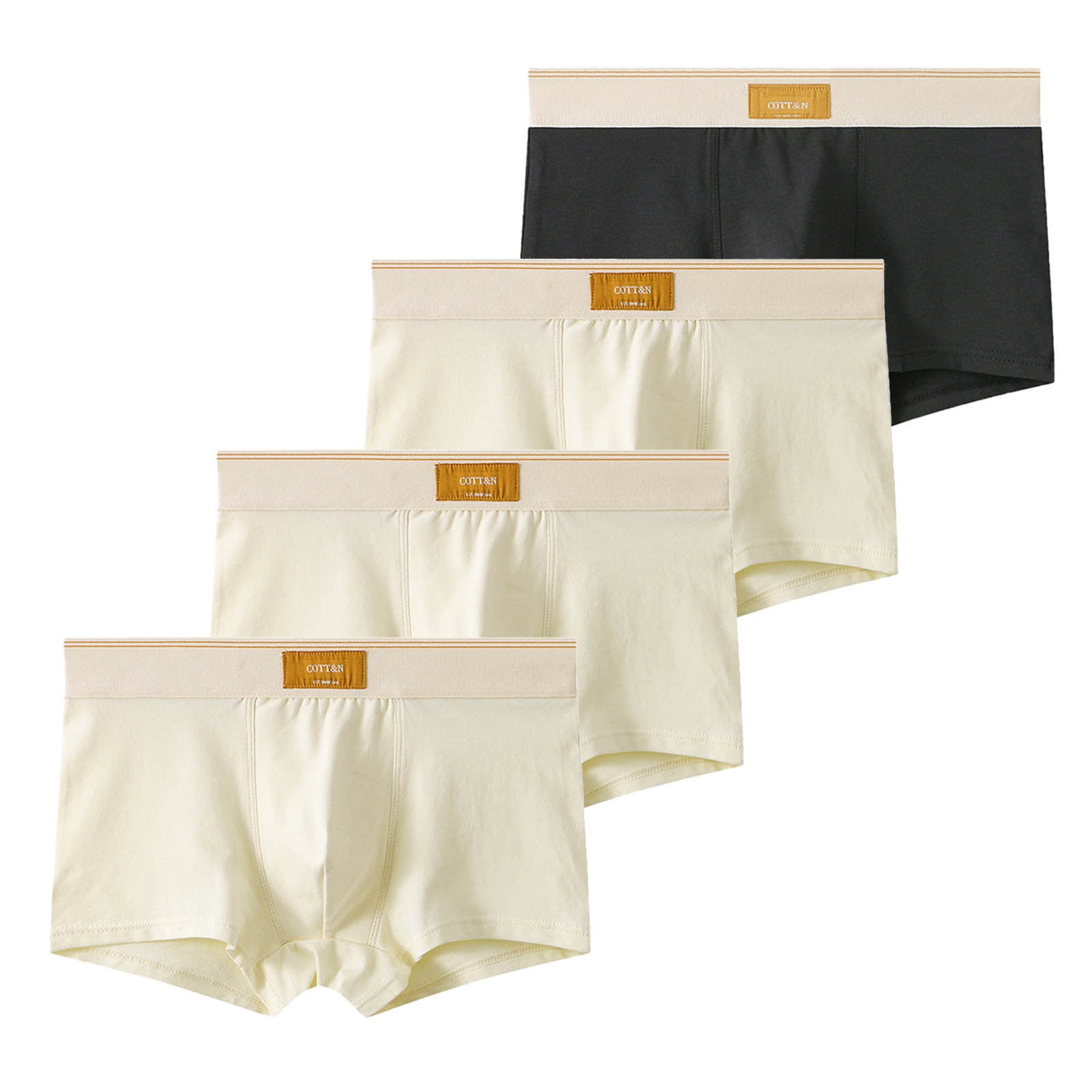 absanyy Mens Boxer Briefs 4-Pack, Soft Cotton Underwear Multipack with ...