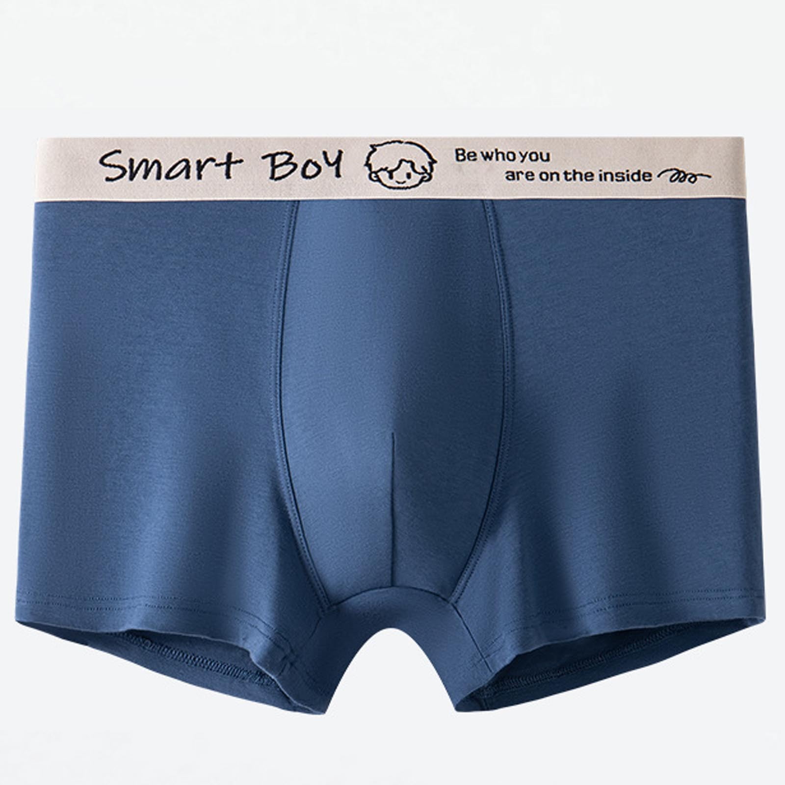 absanyy Mens Soft Cotton Boxer Briefs - Breathable Blue Underwear with ...