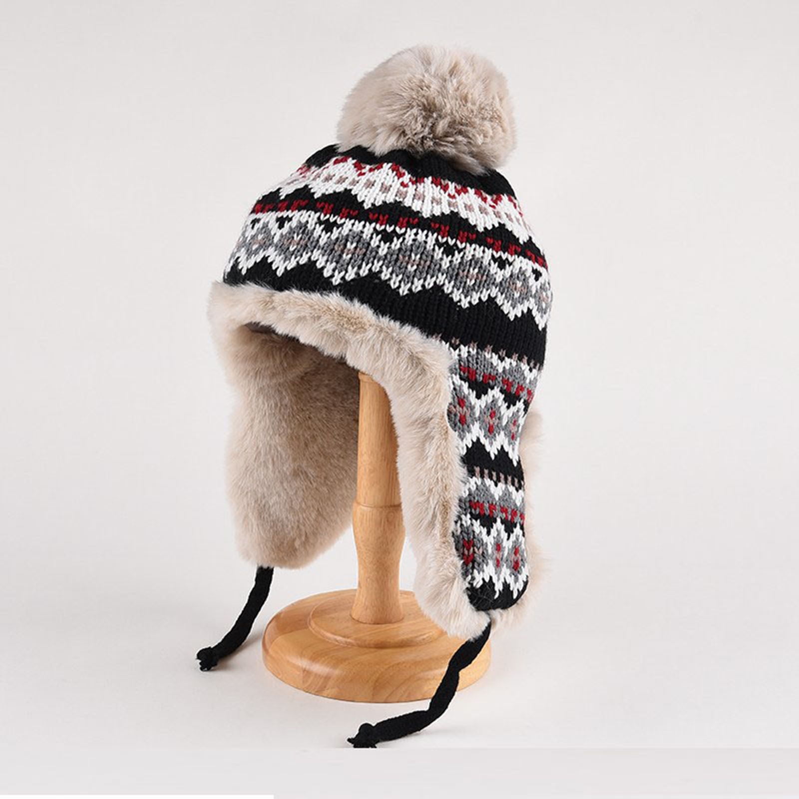 absanyy Unisex Black Winter Plush Thick Earmuff Hat - Best Cold Weather ...