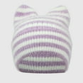 absanyy Winter Knit Beanie for Women Warm Cozy Striped Cat Ear Hat,for ...