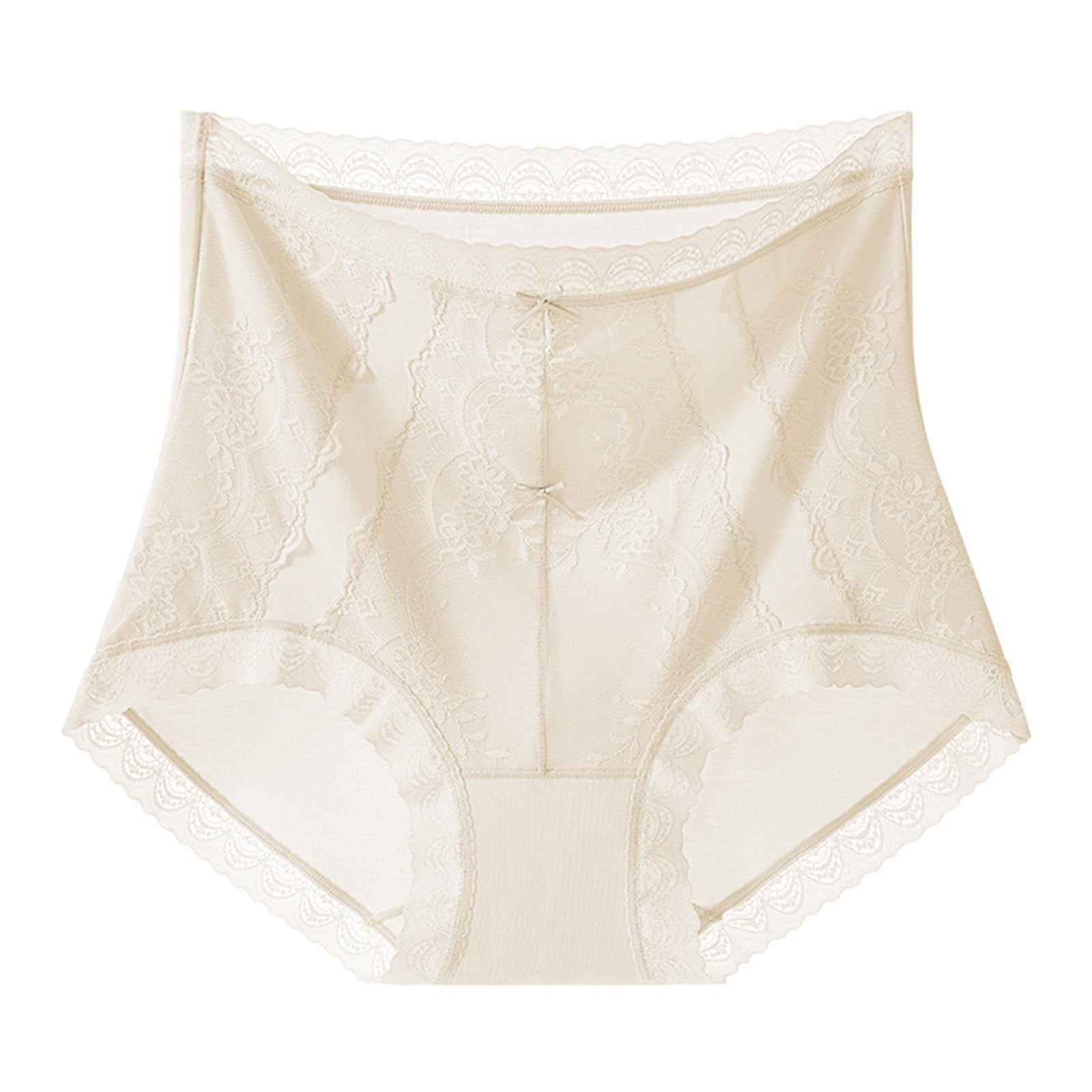 absanyy Womens High Waisted Underwear - Khaki Lace Briefs Nylon Spandex ...