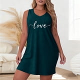 absanyy Womens Nightgown Sleep Dress, Sleeveless Loungewear Dress Soft ...