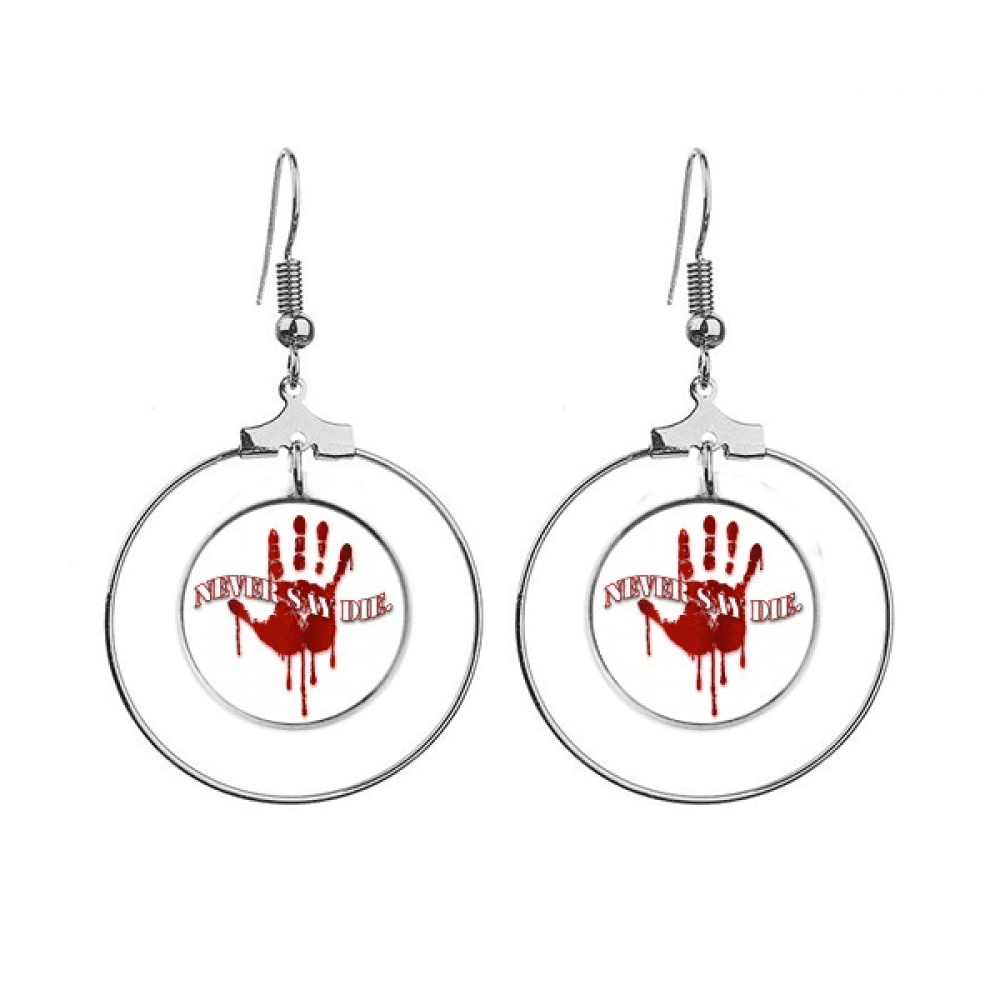 absolute handprint abandon death earrings dangle hoop jewelry drop ...