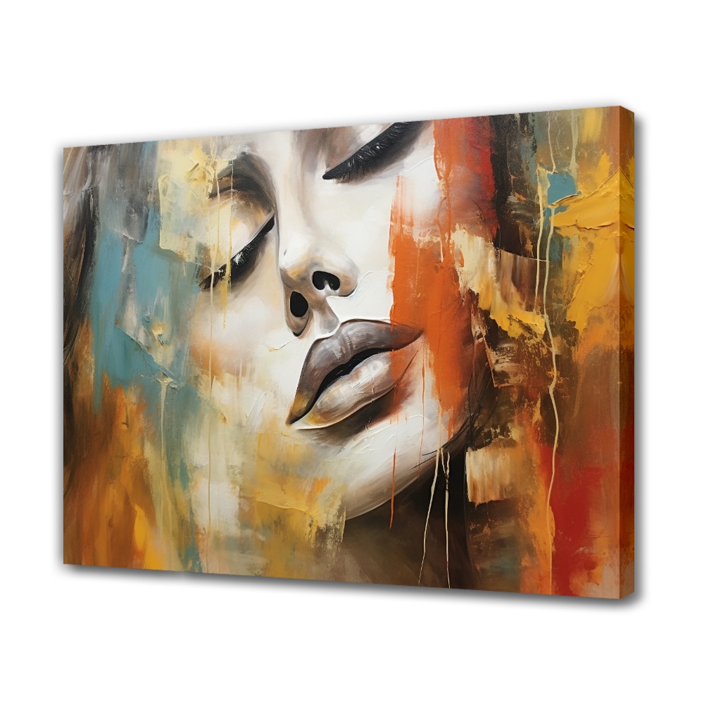 abstract artwork features three female facial profiles Poster ...