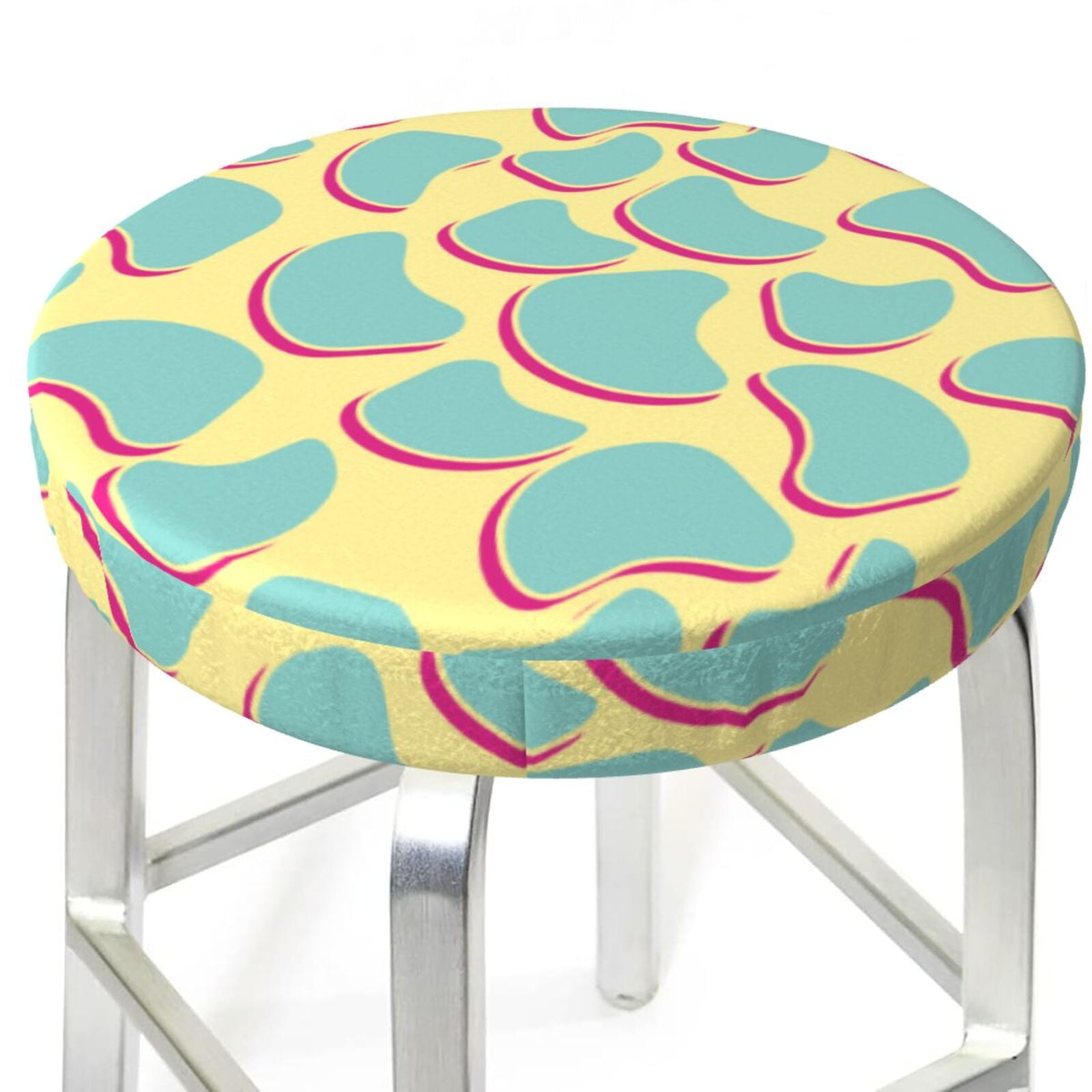 abstract bright pattern Bar Stool Covers Round - Washable Round Seat ...