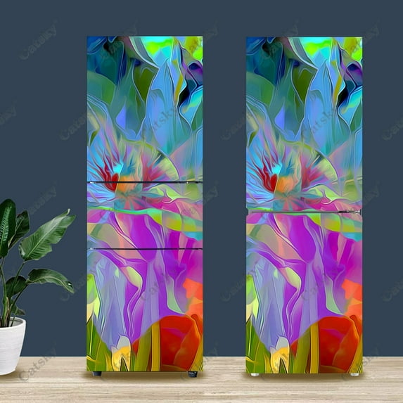 abstract color art Refrigerator Stickers Home r Kitchen Murals Wall ...