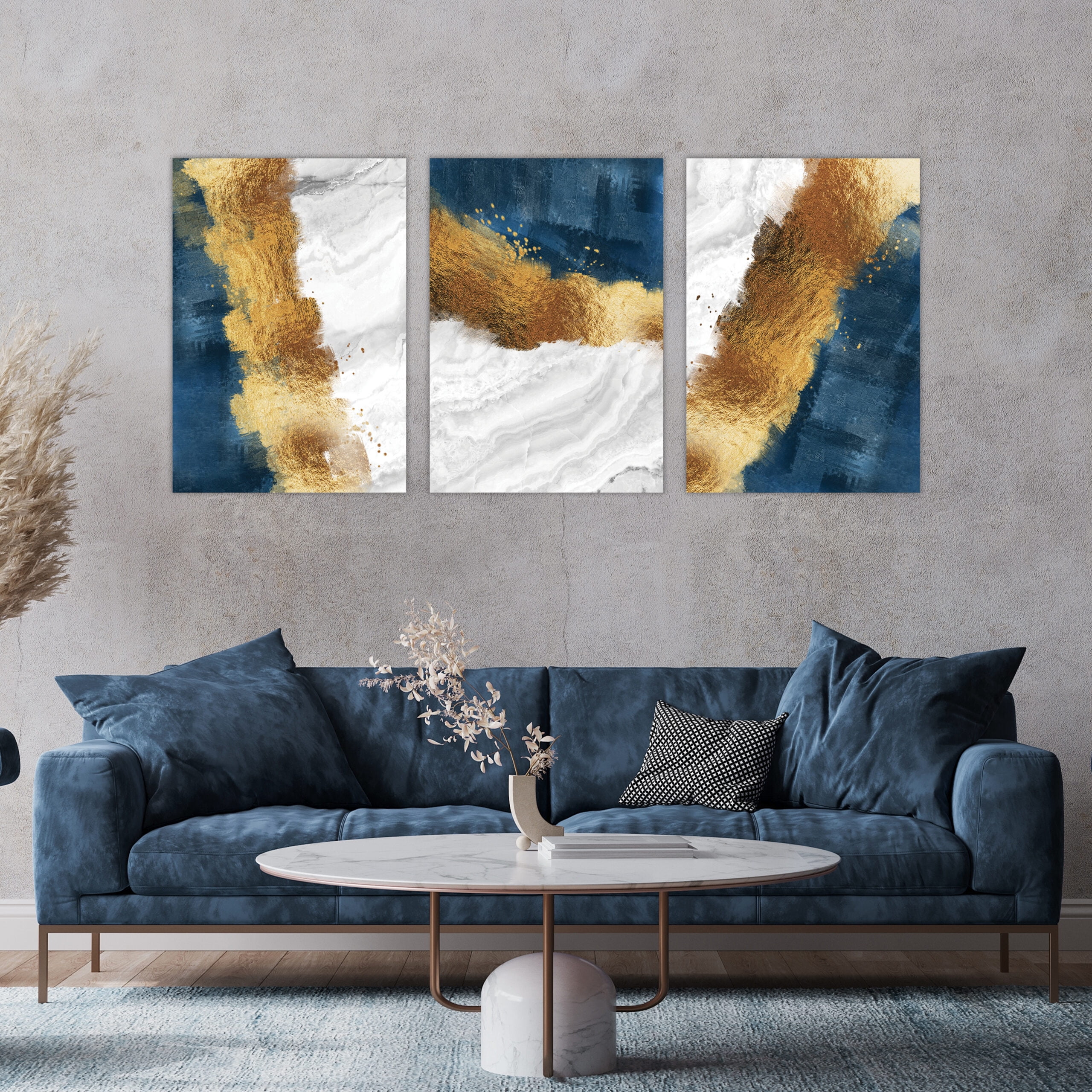abstract marble texture wall art resin geode painting gold, blue and ...