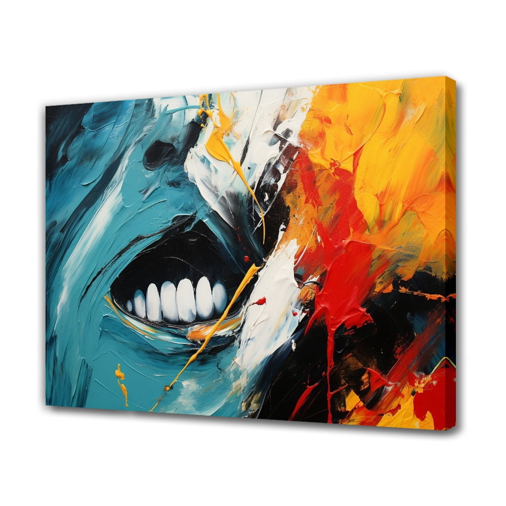 abstract painting featuring a prominent open mouth Poster Decorative ...