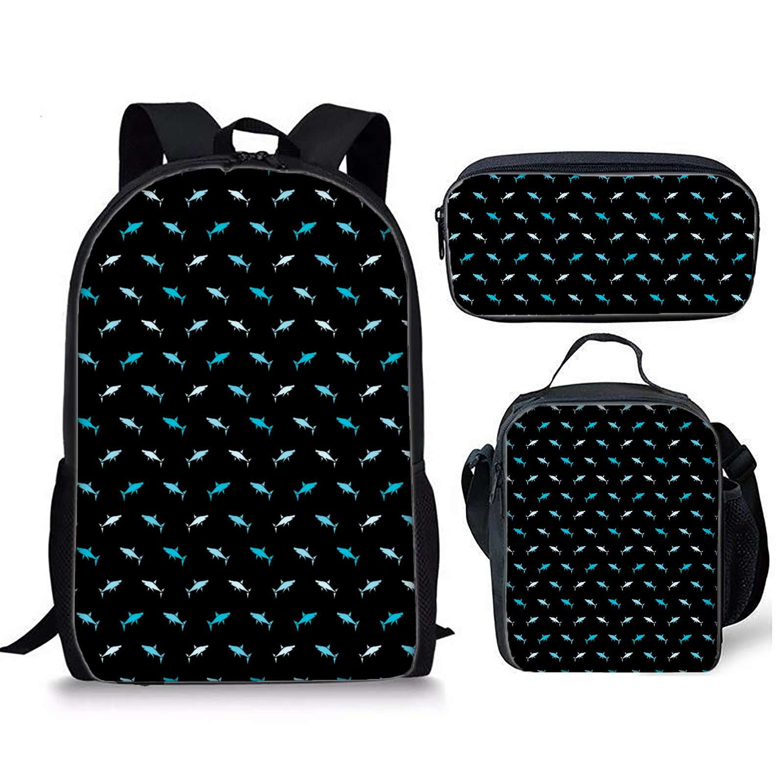 abstract shark symbols Backpacks Bookbag Bags Rucksack Lunch Bag Pen ...