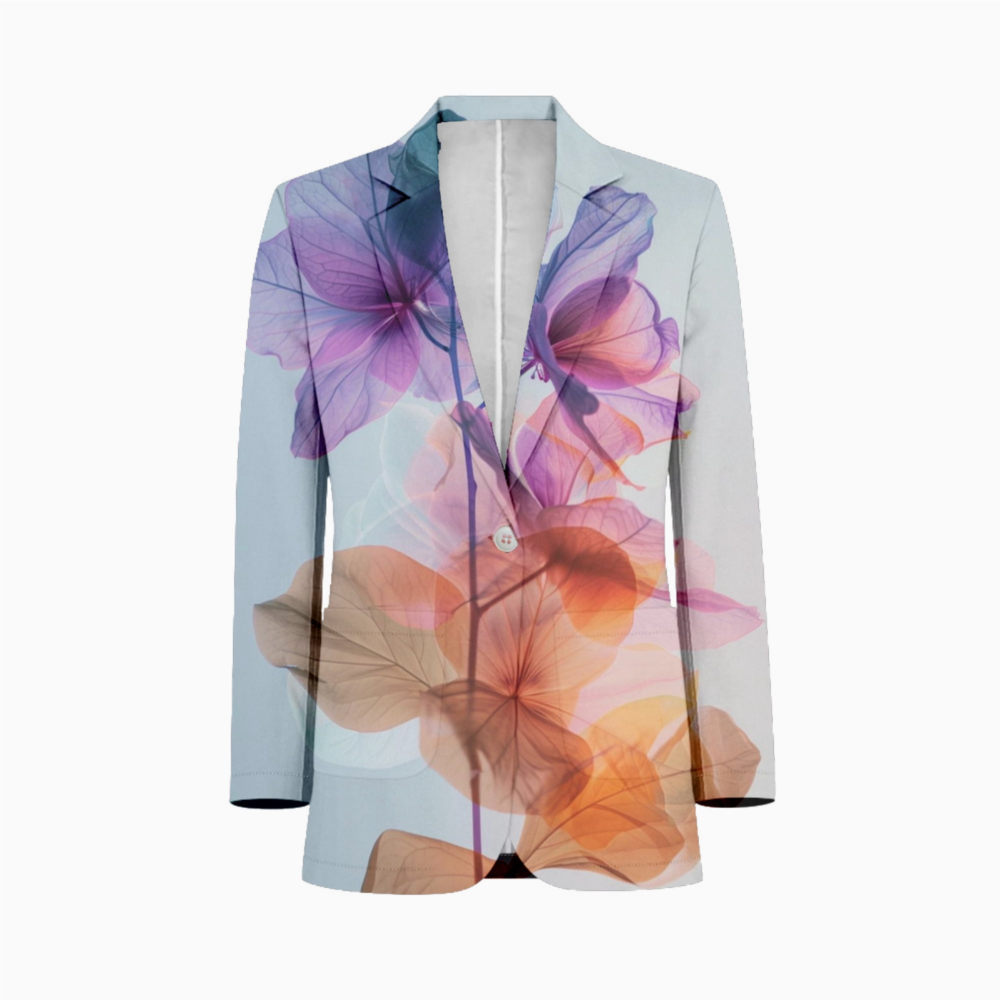 abstract xray flower collection orange purple Mens Suits Shawl Collar ...