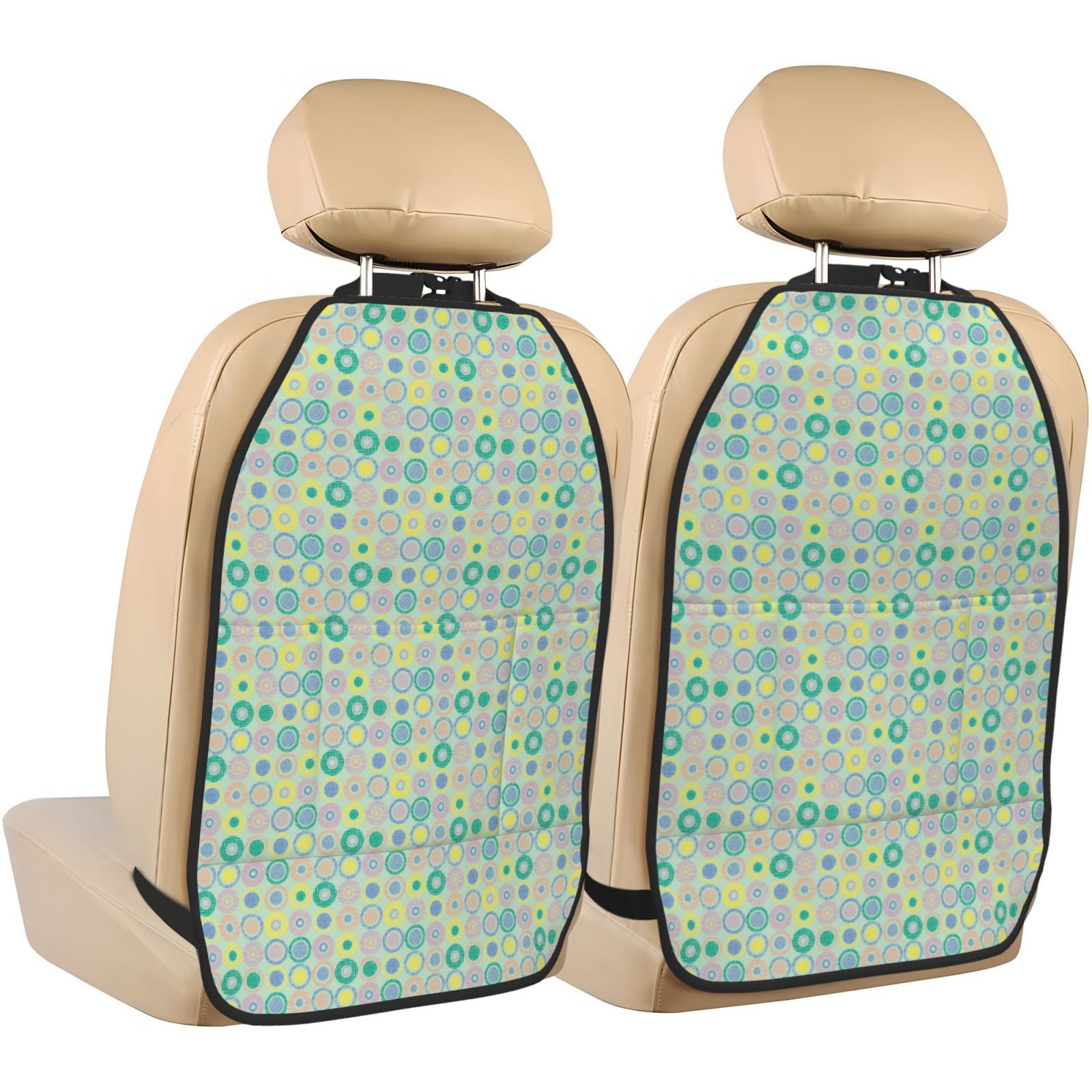 abstractly circles pattern Backseat Car Organizer, 2 Pack Kick Mats ...