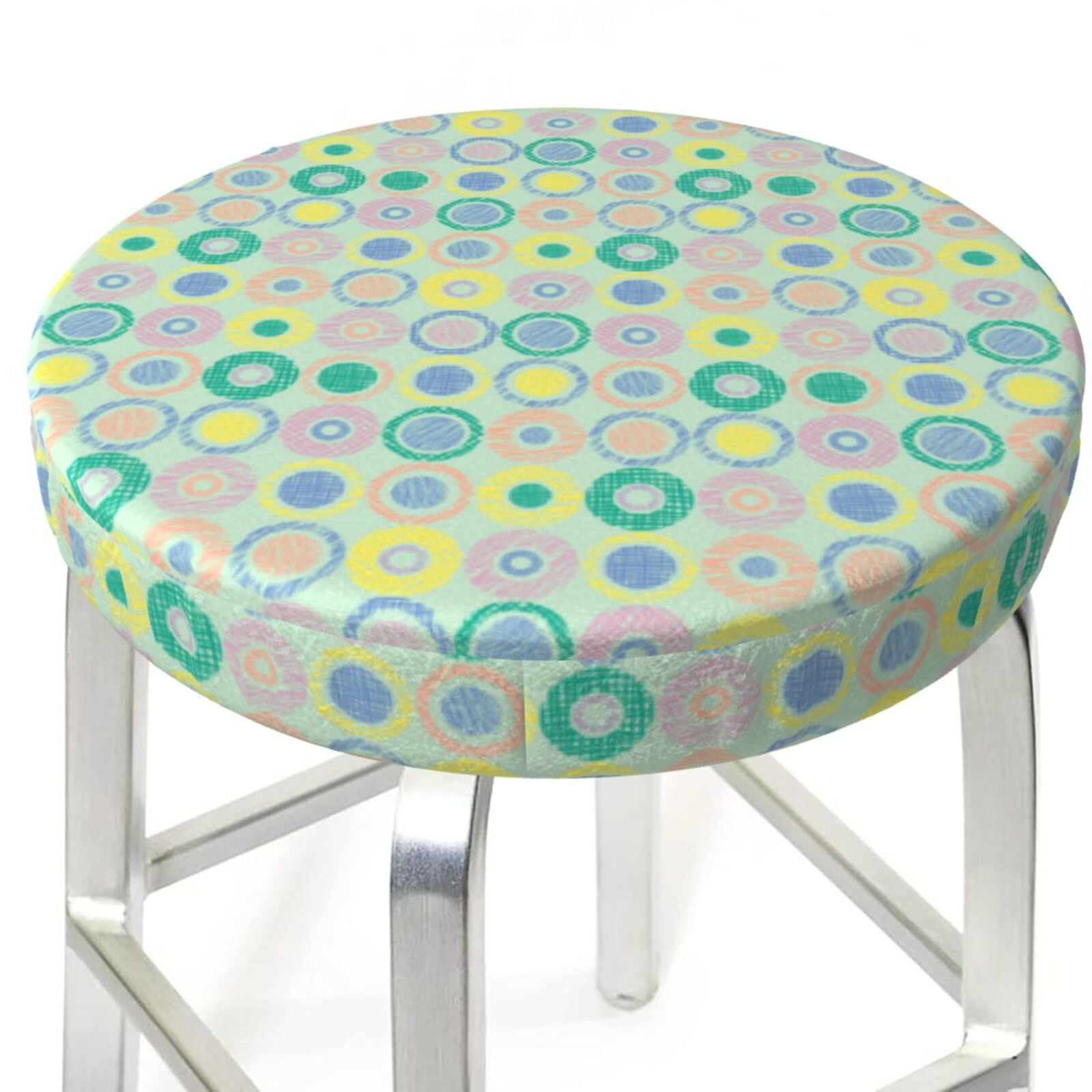 abstractly circles pattern Bar Stool Covers - Stretch Round Seat Covers ...