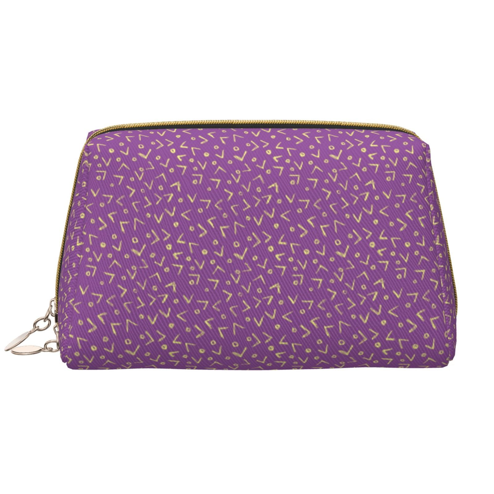 abstractly purple print Makeup Bag, Large Capacity Travel Cosmetic Bag ...