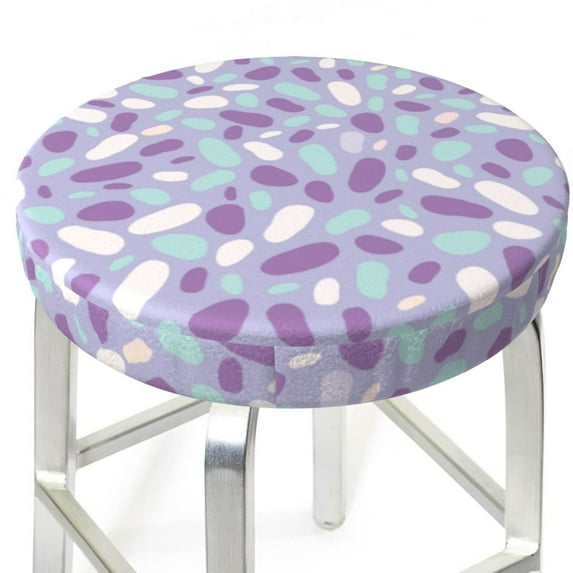 abstractly purple spots Bar Stool Covers - Stretch Round Seat Covers ...
