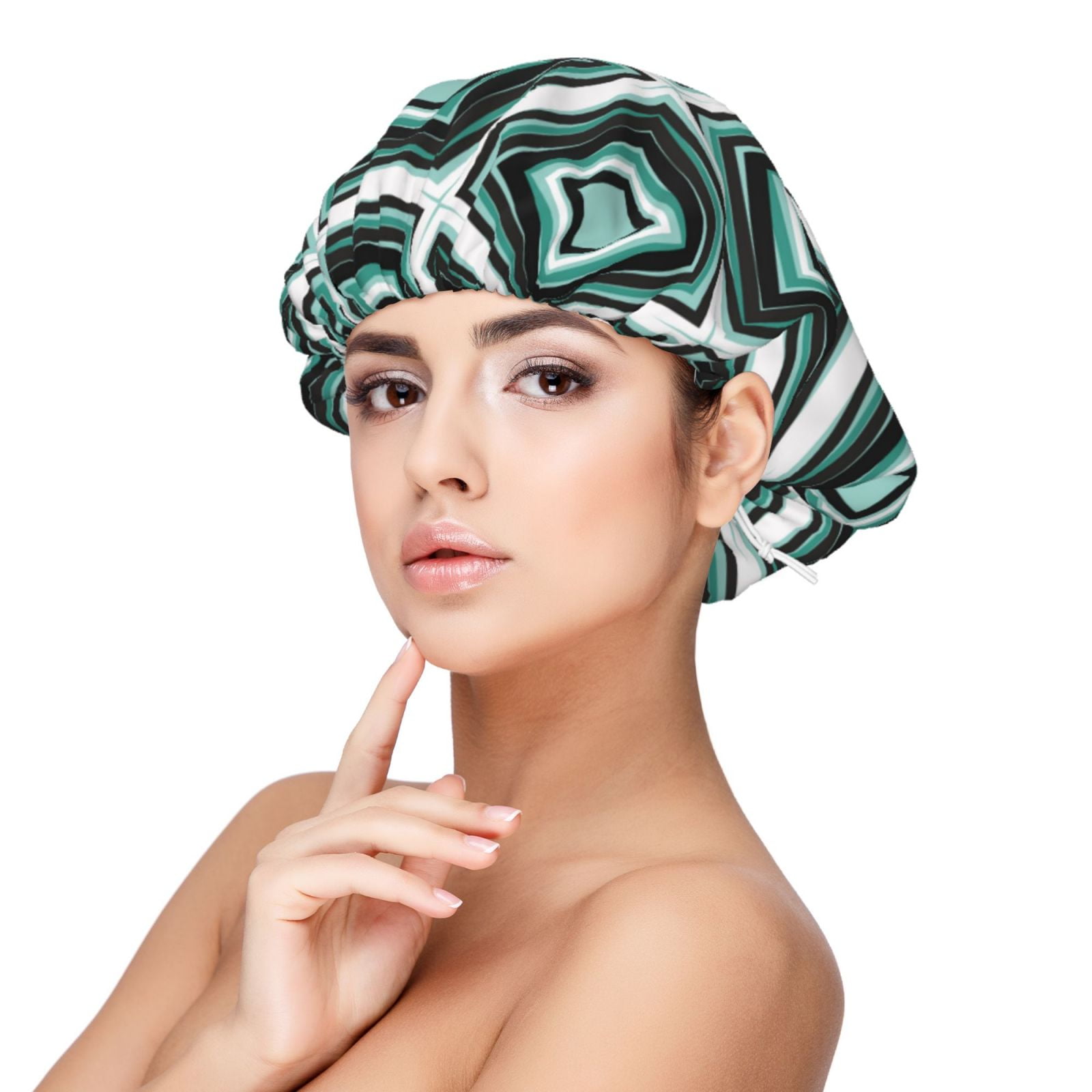 abstractly squares pattern Silk Bonnet for Sleeping Women Men ...