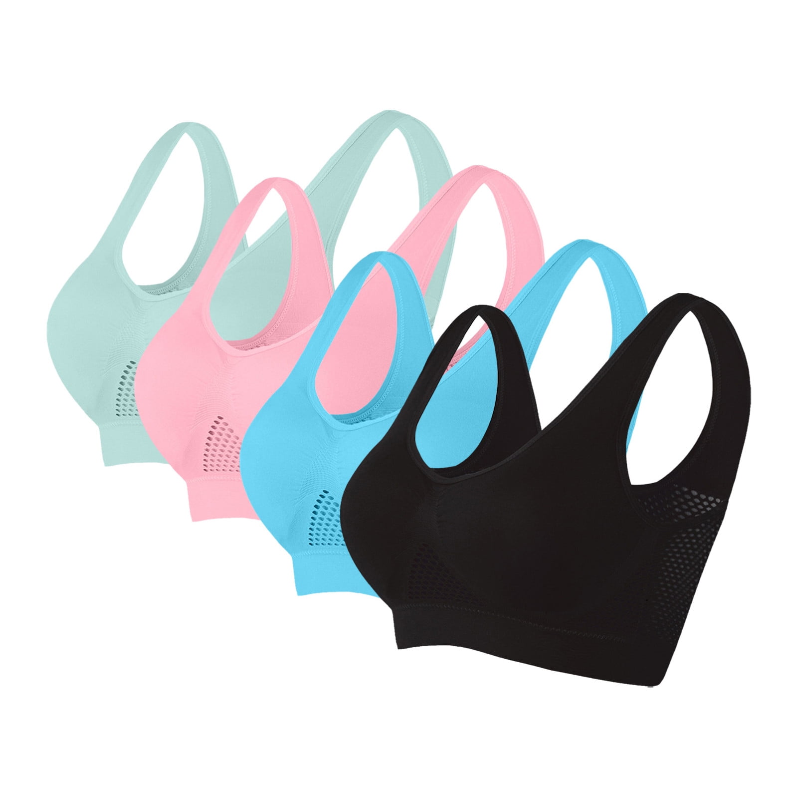 absuyy Bras for Women Plus Size Wirefree with Removable Pads Seamless ...